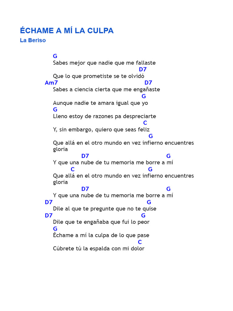 Echame a Mi La Culpa | PDF