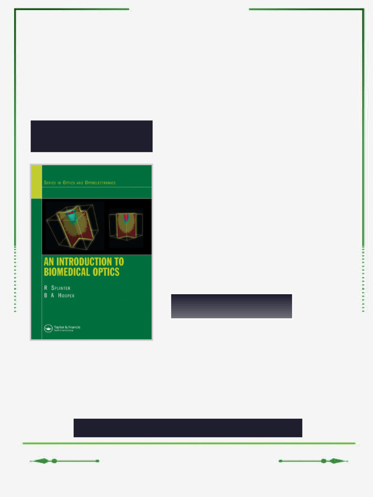 An Introduction to Biomedical Optics 1st Edition Robert Splinter ...