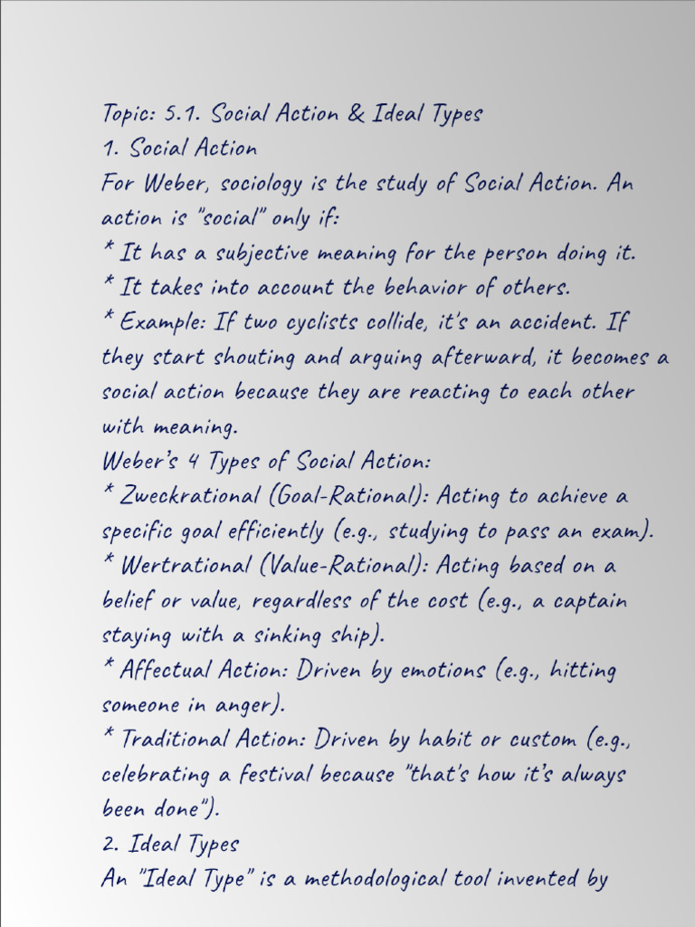 Social Action & Ideal Types | PDF