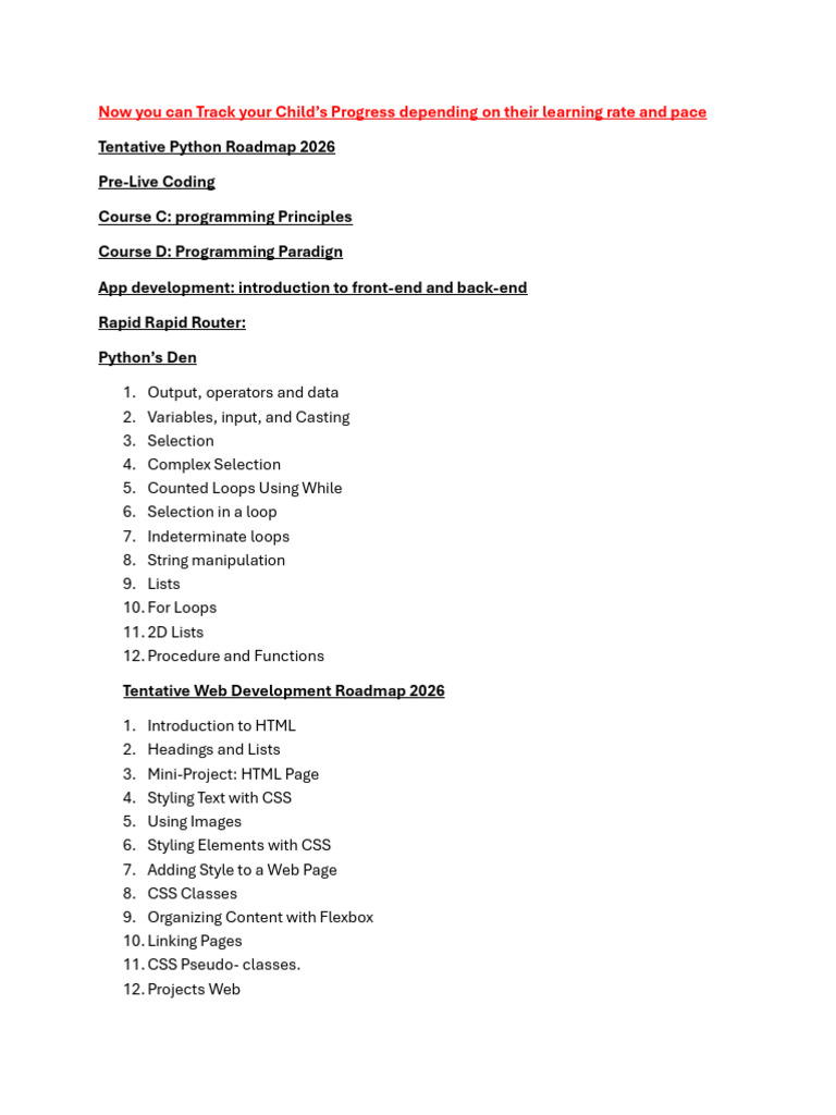 Coding Roadmap 2026 (2) | PDF