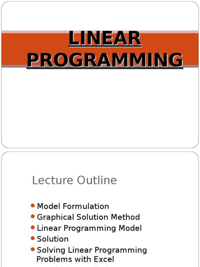Linear Programming | PDF | Teaching Methods & Materials | Computers