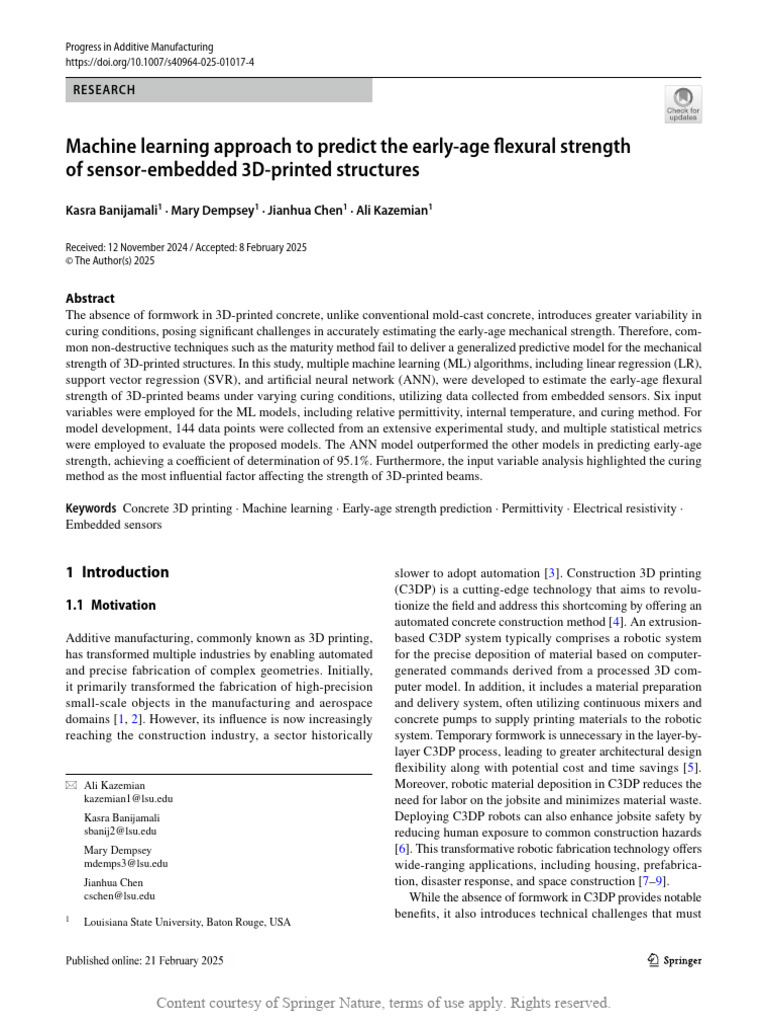 Machine Learning Approach to Predict the Early-Age | PDF | Support ...