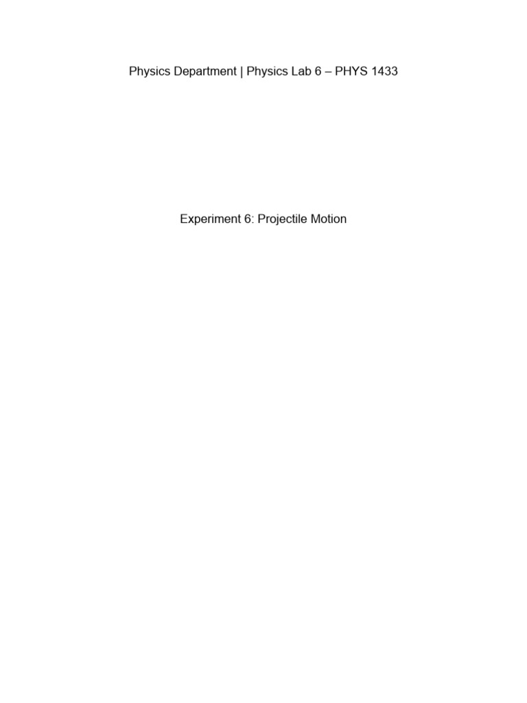 Projectile Motion Lab Analysis | PDF | Projectiles | Force