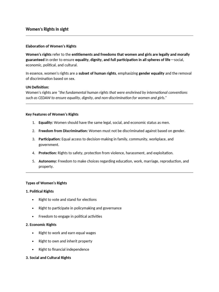 Women’s Rights in Sight | PDF | Gender Studies | Women's Rights