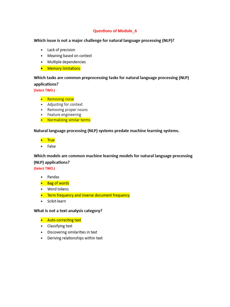 Questions of Module_6 | PDF