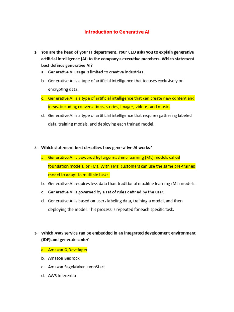 Introduction to Generative AI | PDF | Artificial Intelligence | Intelligence (AI) & Semantics