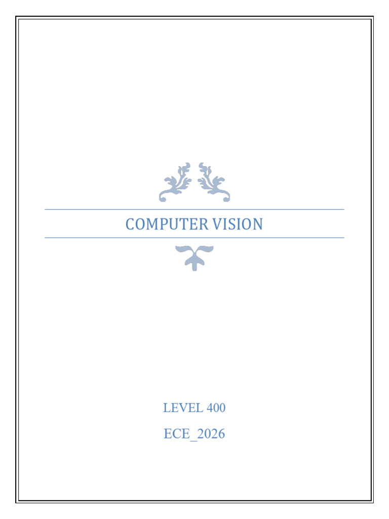 Computer Vision | PDF | Machine Learning | Artificial Intelligence