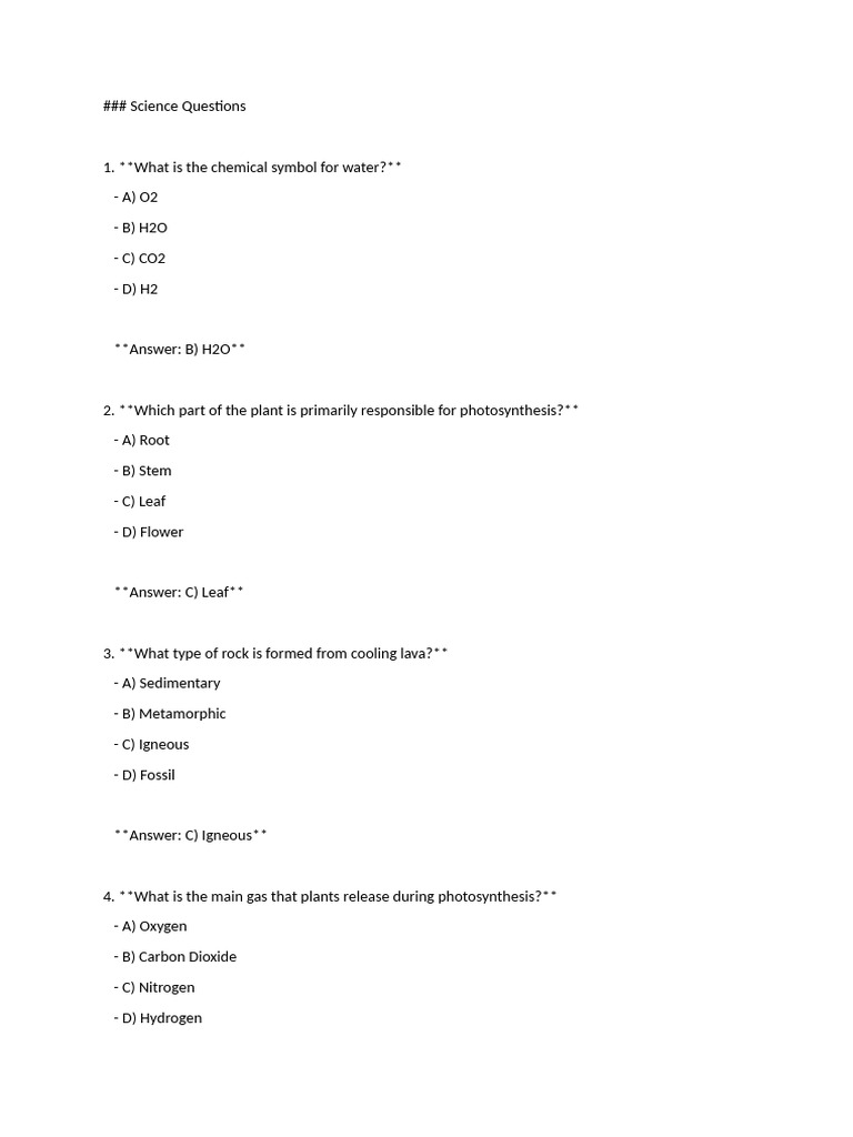 Comprehensive STEM Quiz Questions | PDF | Computer Data Storage ...