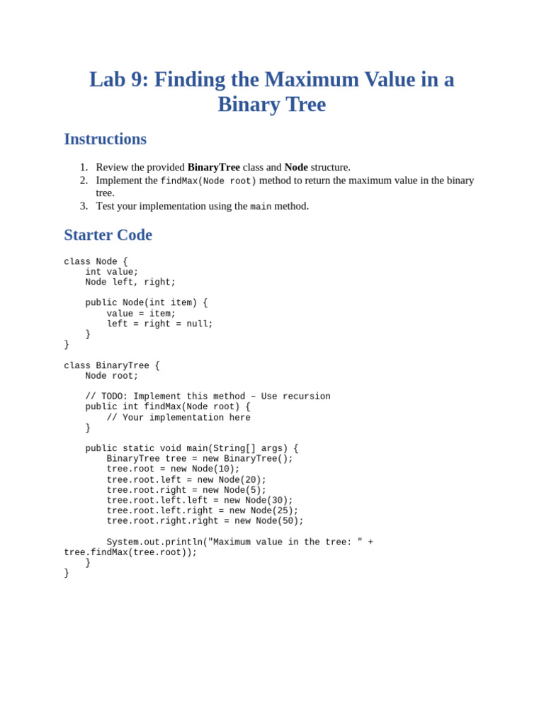 10_Lab 9 - BST_ | PDF
