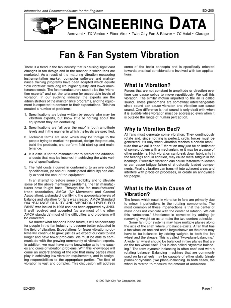 Fan Vibration | PDF | Frequency | Bearing (Mechanical)