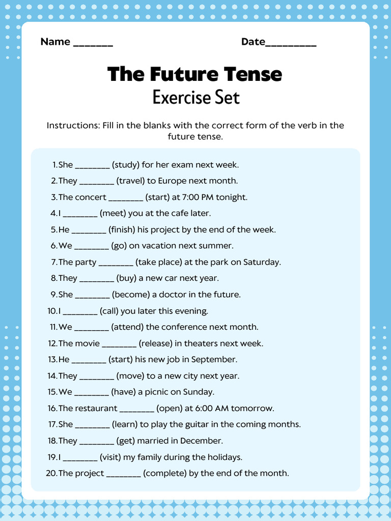 The Future Tense Worksheet | PDF | Chess | Chess Theory