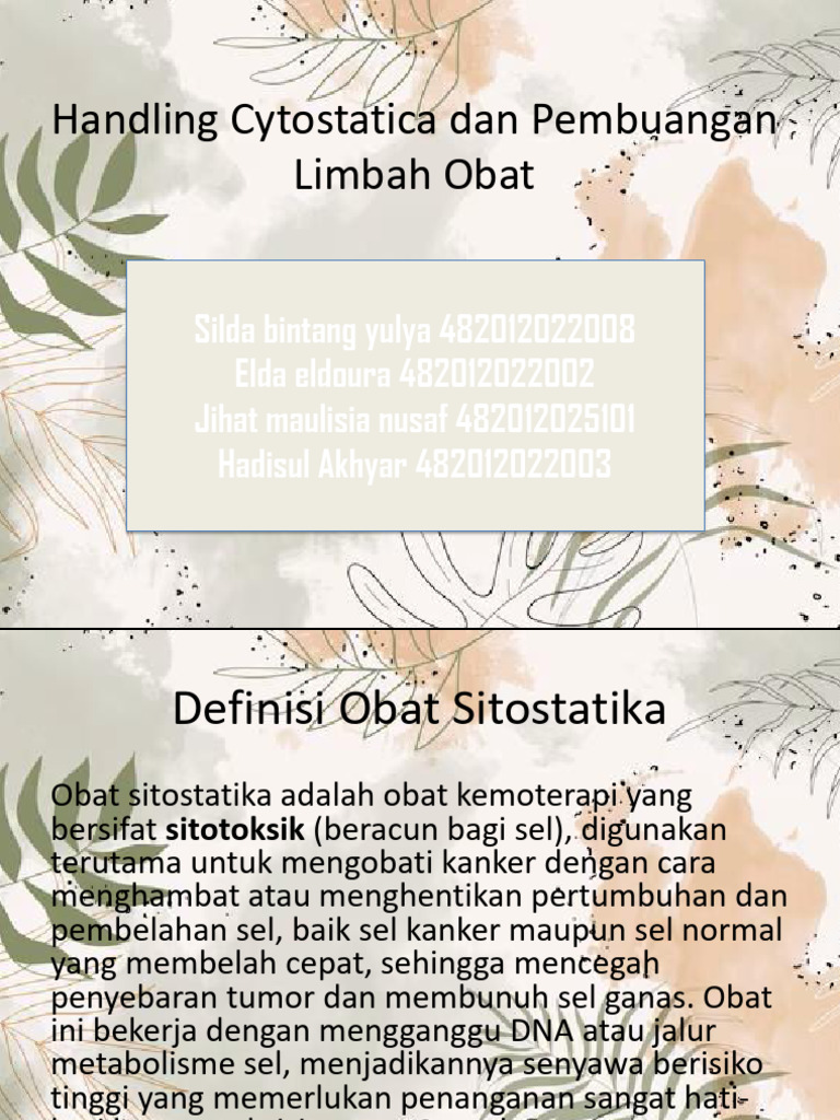 Penanganan dan Pembuangan Limbah Sitostatika | PDF