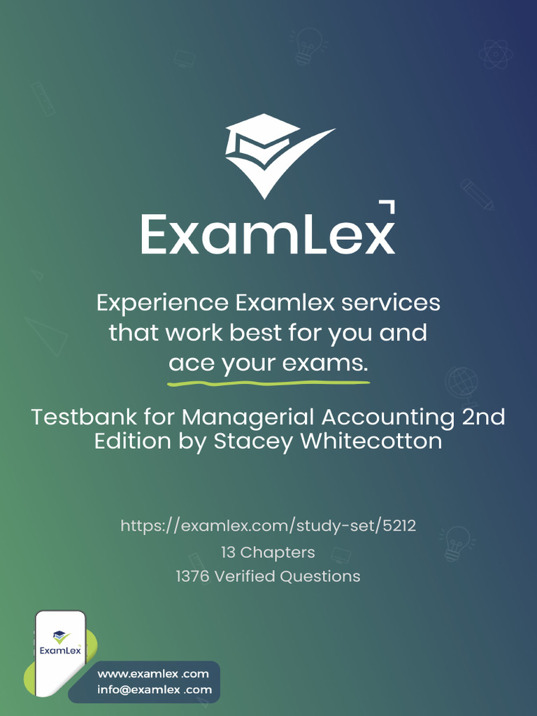 Testbank for Managerial Accounting 2nd Edition by Stacey Whitecotton ...