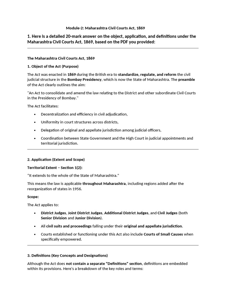 Module 2- CMA | PDF | State Court (United States) | Jurisdiction