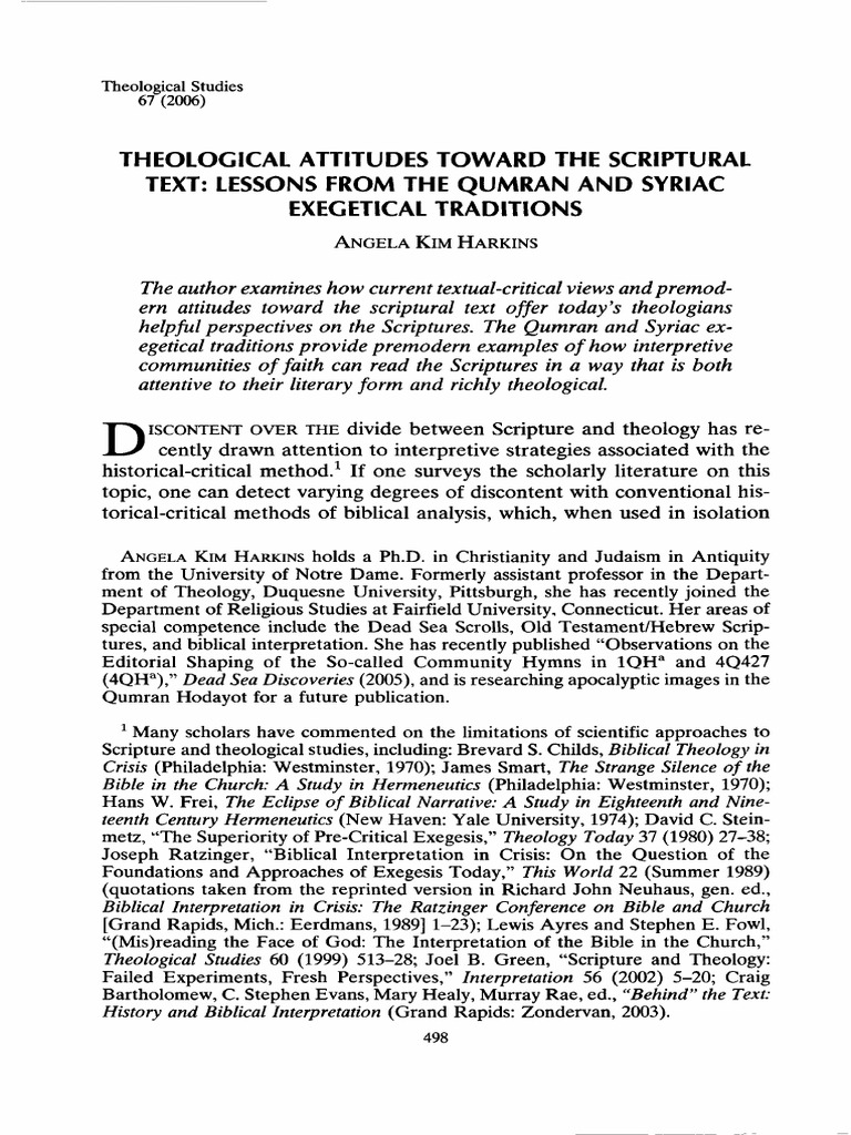 Qumran and Syriac Scripture Interpretation | PDF | Bible | Exegesis