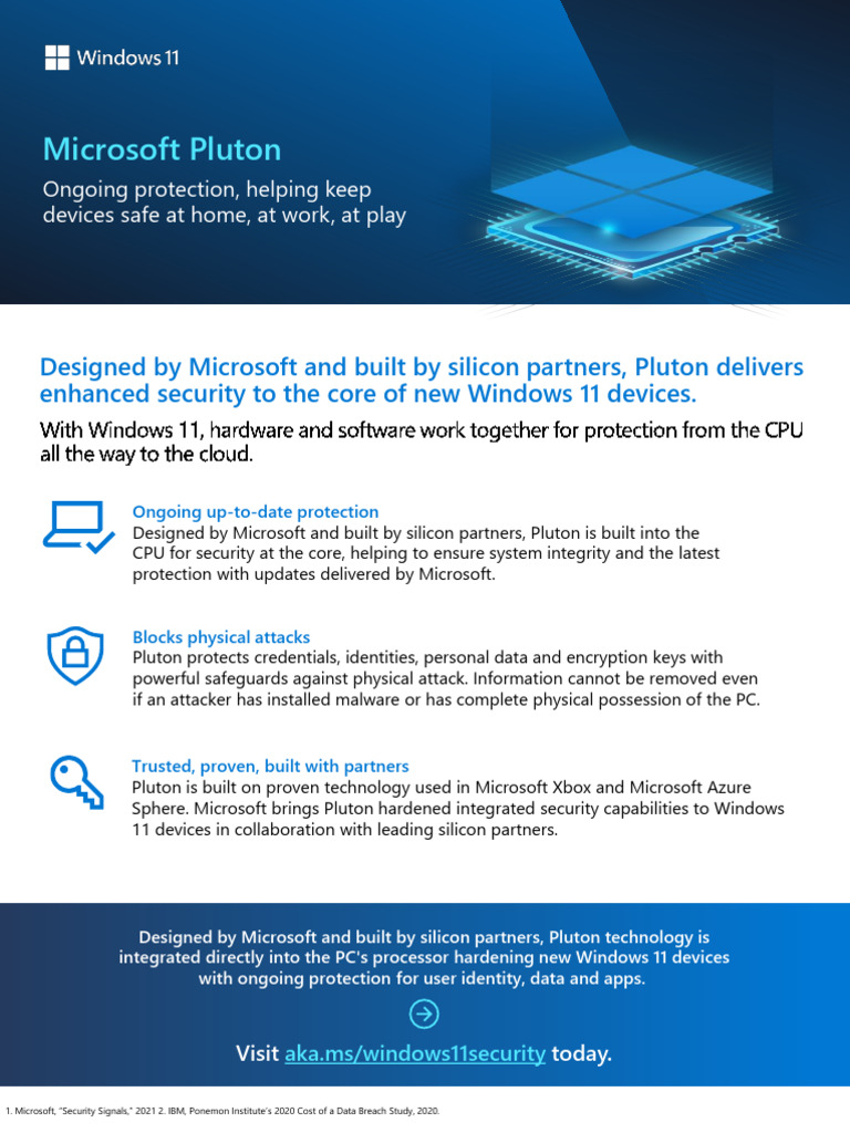 MSFT-Microsoft-Pluton-Flyer-24Jan23 | PDF | Microsoft | Computer Security