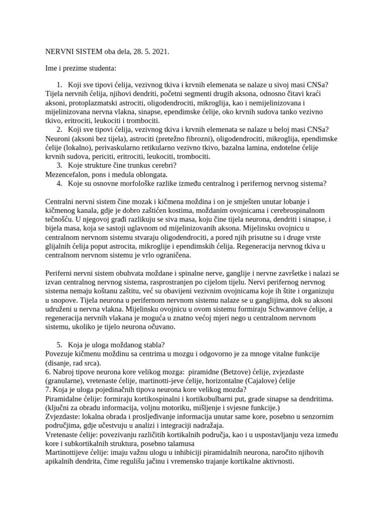 10. 4. NERVI SISTEM | PDF