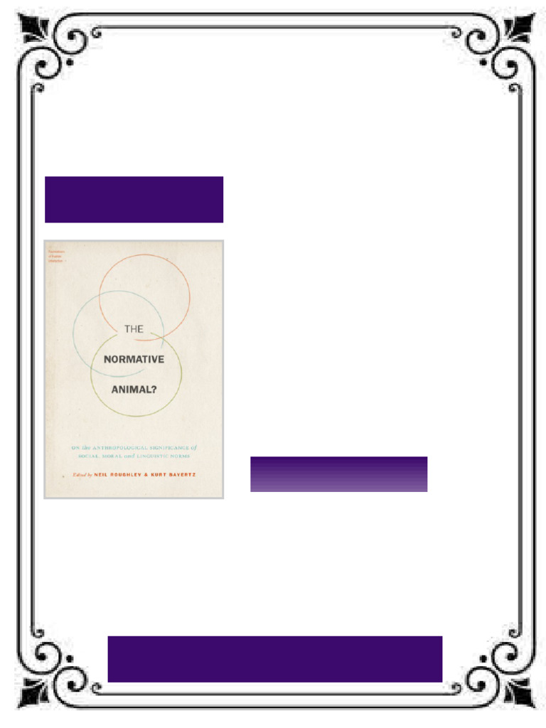 The Normative Animal? On the Anthropological Significance of Social ...