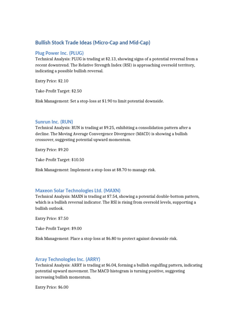 Bullish Stock Trade Ideas Jan2 2025Volvo | PDF