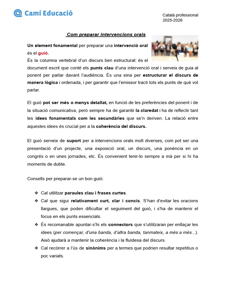 Preparar Intervencions Orals (2) | PDF