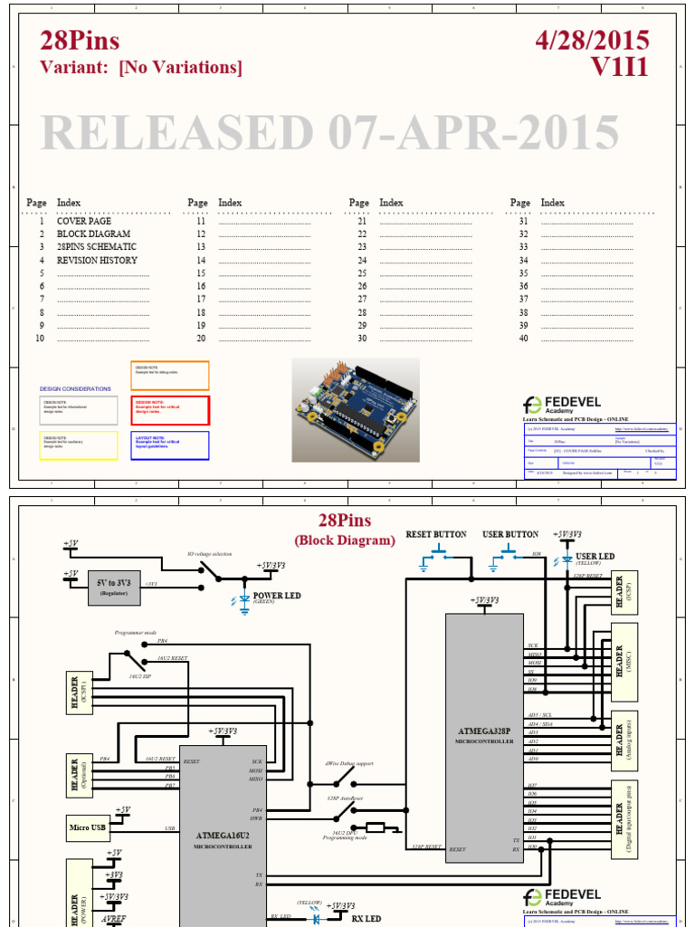 28-Pin Microcontroller Schematic Guide | PDF | Computer Science ...