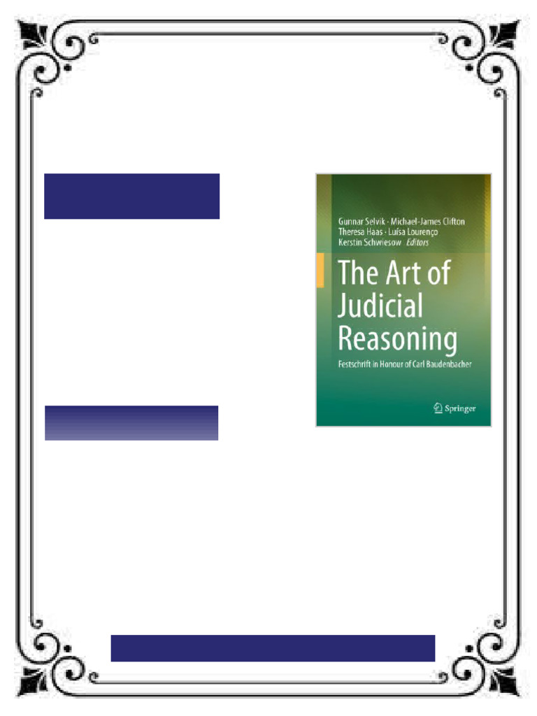 The Art of Judicial Reasoning Festschrift in Honour of Carl ...