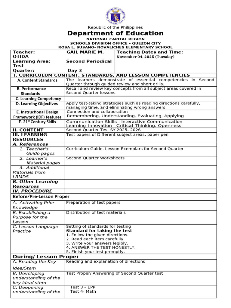 DLP-ENG-Q2-NOV-03 | PDF | Learning | Curriculum
