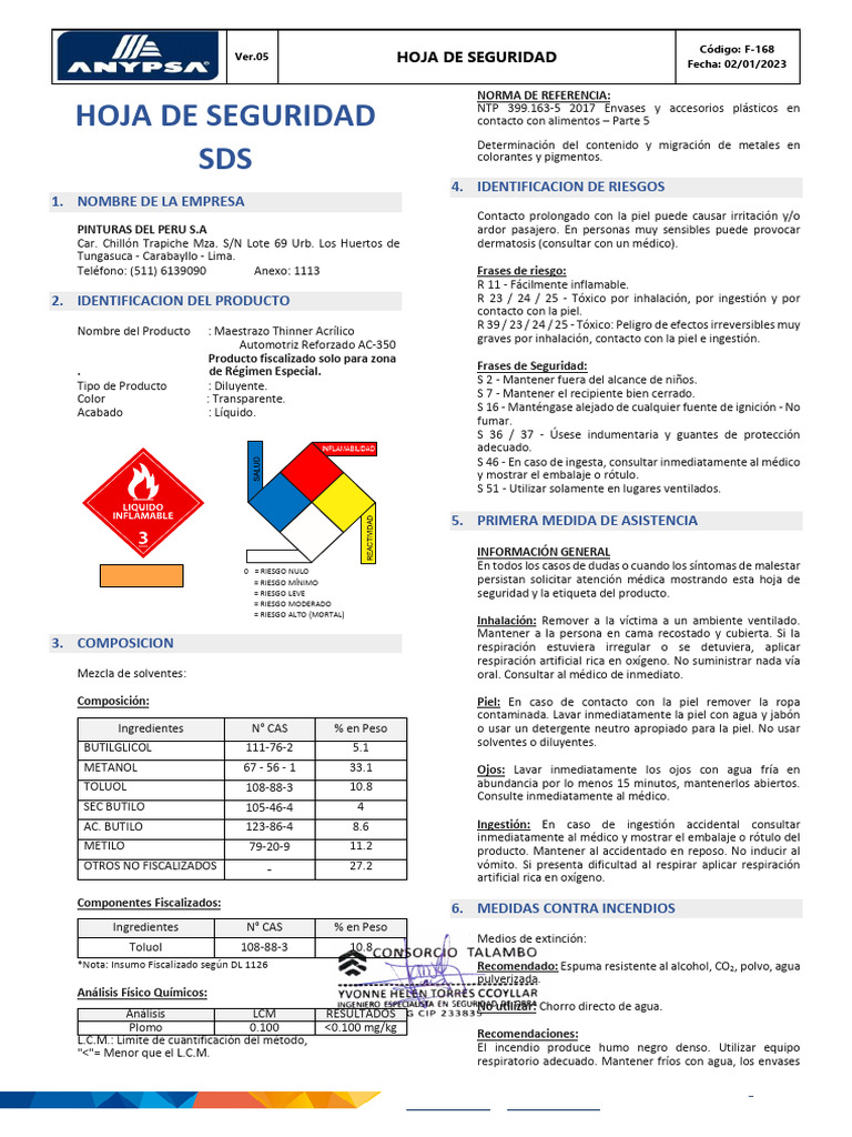 06.-HOJA DE SEGURIDAD MAESTRASO | PDF