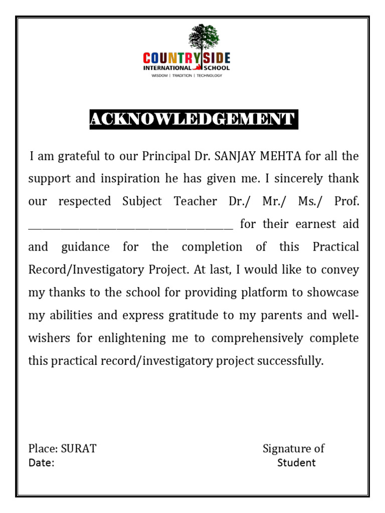 Acknowledgement Project | PDF