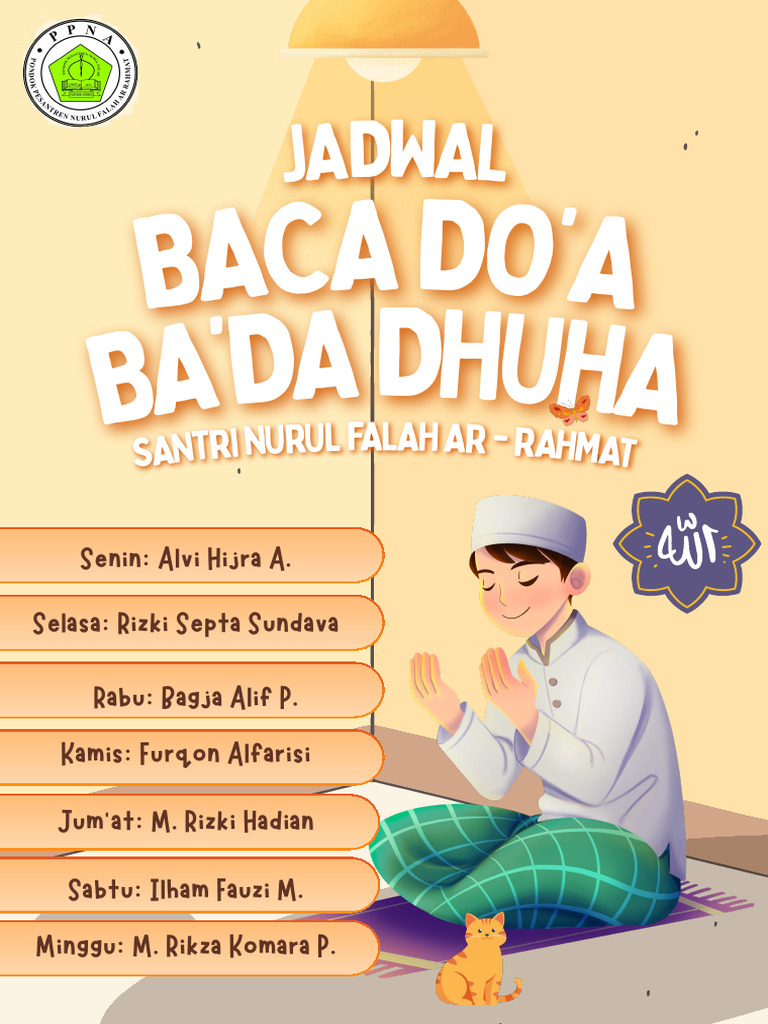 Poster Adab Berdoa Yang Baik Dalam Gaya Ilustrasi Cokelat | PDF