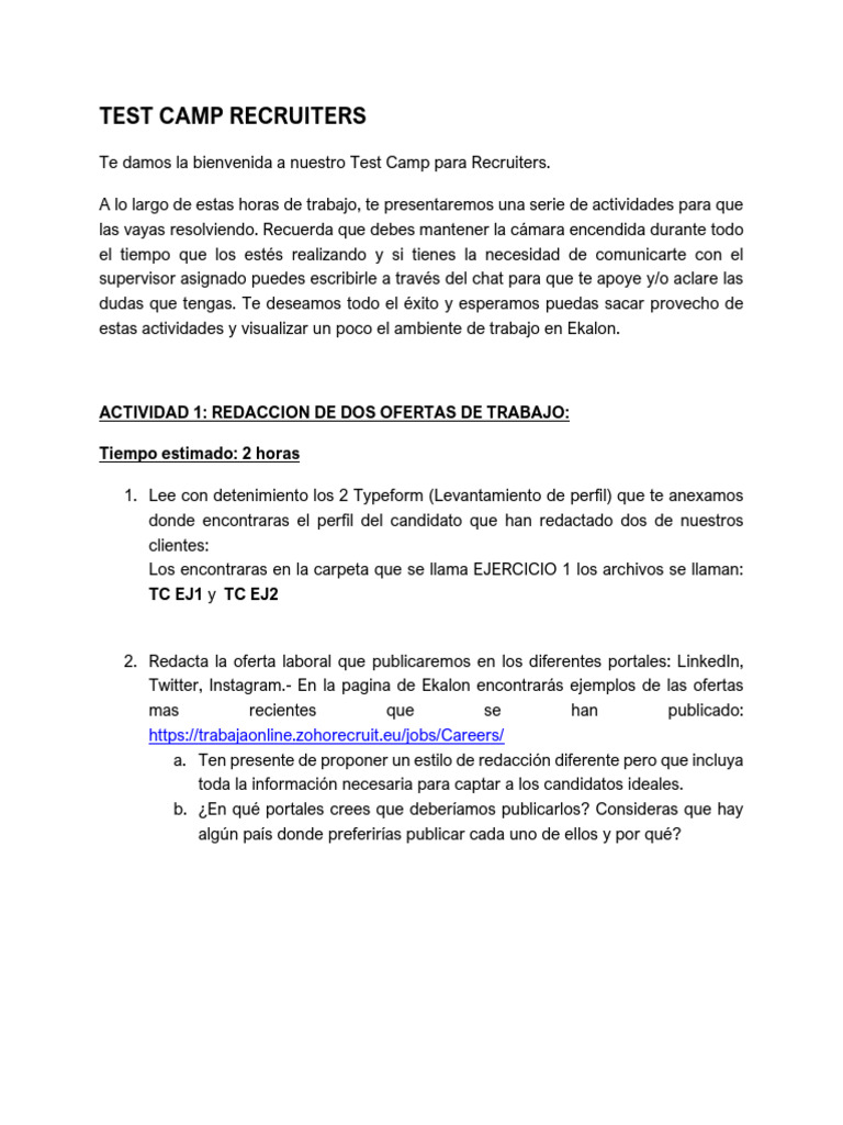 Test Camp Recruiters | PDF | Lenguaje de modelado unificado | Software