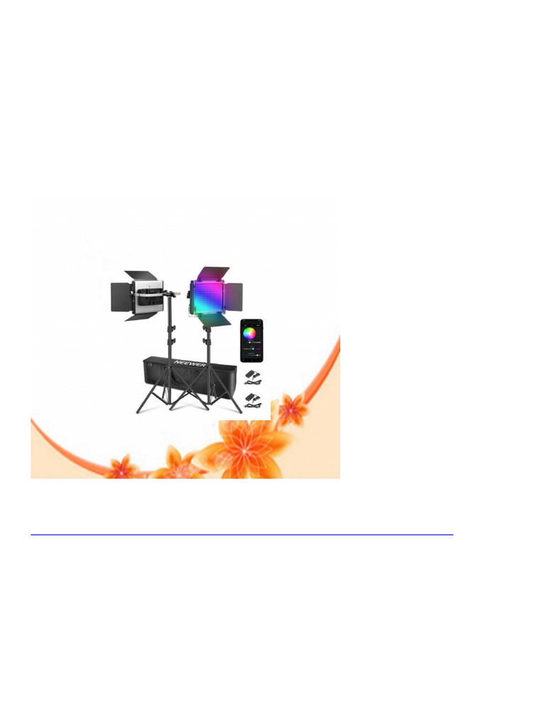 5110 NEEWER 2 x Improved 660 Pro II 50W RGB LED Video Light Panel Set Tripod Stand With App ...