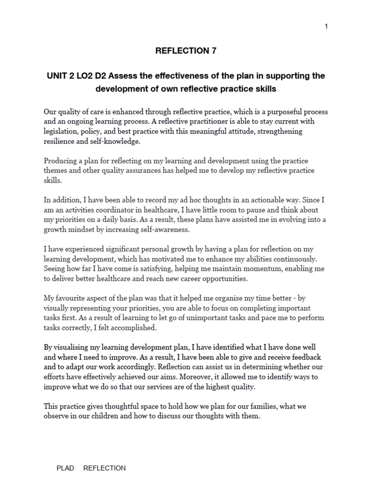 unit 2 LO2 & LO3 D2 & D3 | PDF | Reflective Practice | Learning