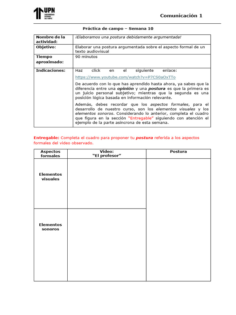 COM1 Práctica de Campo S10.(1) | PDF | Maestros | Aprendizaje