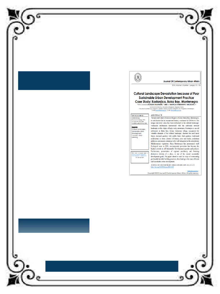 Cultural Landscape Devastation because of Poor Sustainable Urban ...