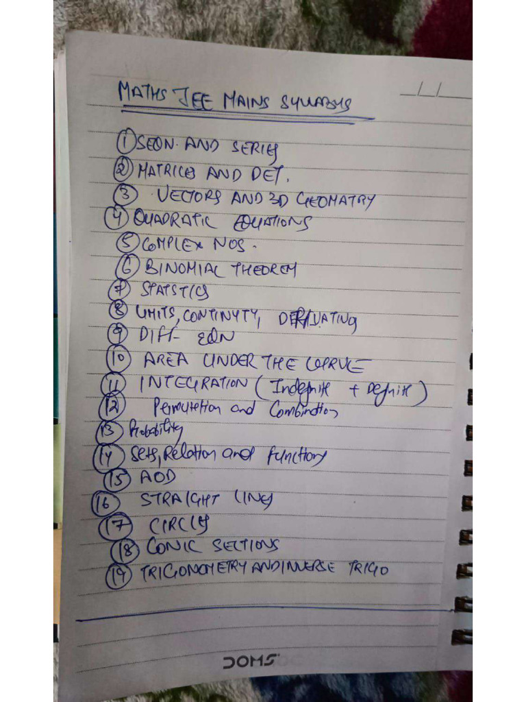 Jee Mains Syllabus | PDF