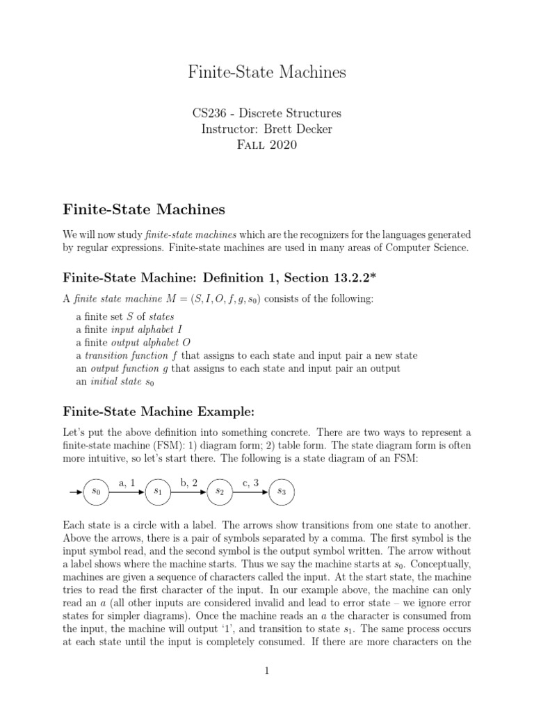 Understanding Finite-State Machines | PDF | Formal Methods | Computing