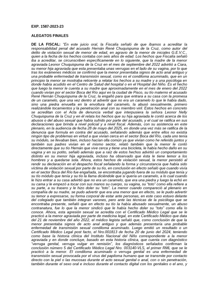 Alegatos Finales 1587 | PDF | Violación
