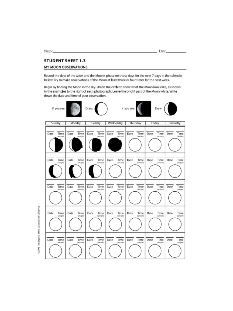 Science Moon Phases Copy | PDF