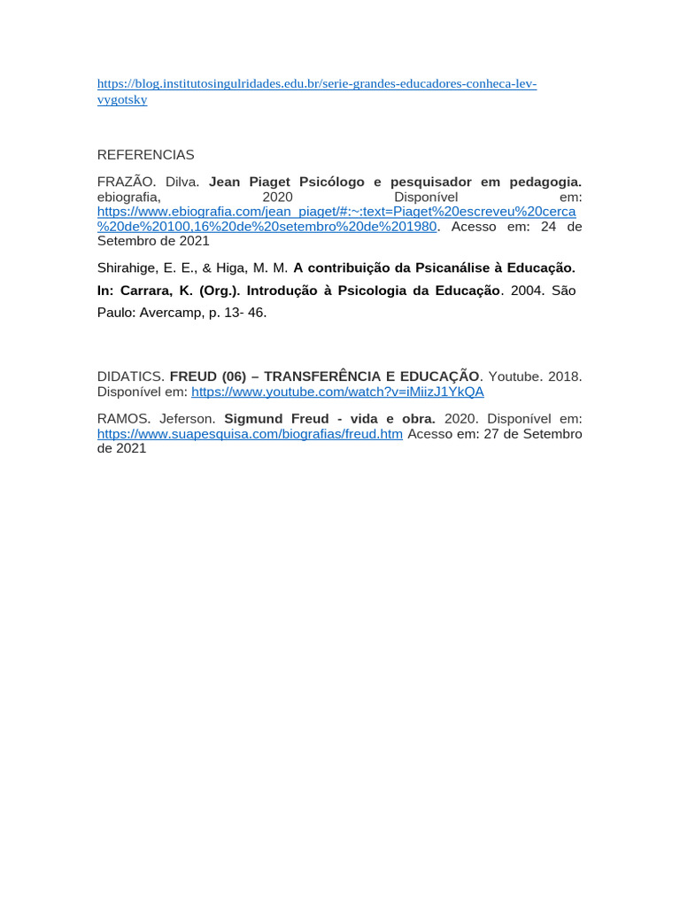 Biografia de Jean Piaget | PDF