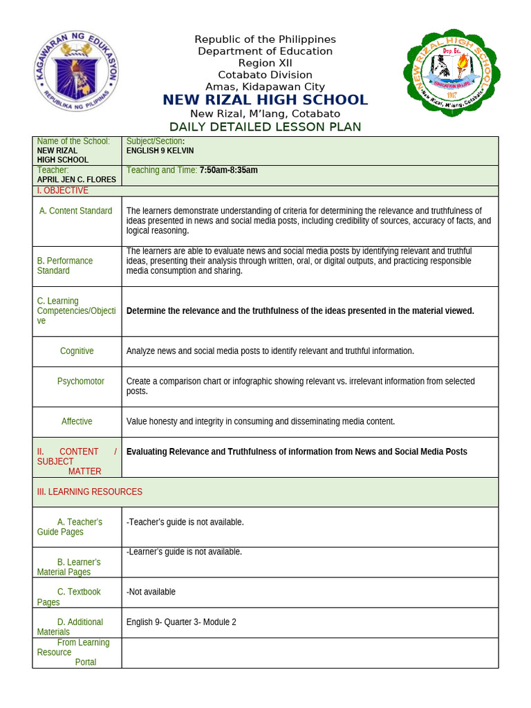 April-DLP | PDF | Learning | Teachers