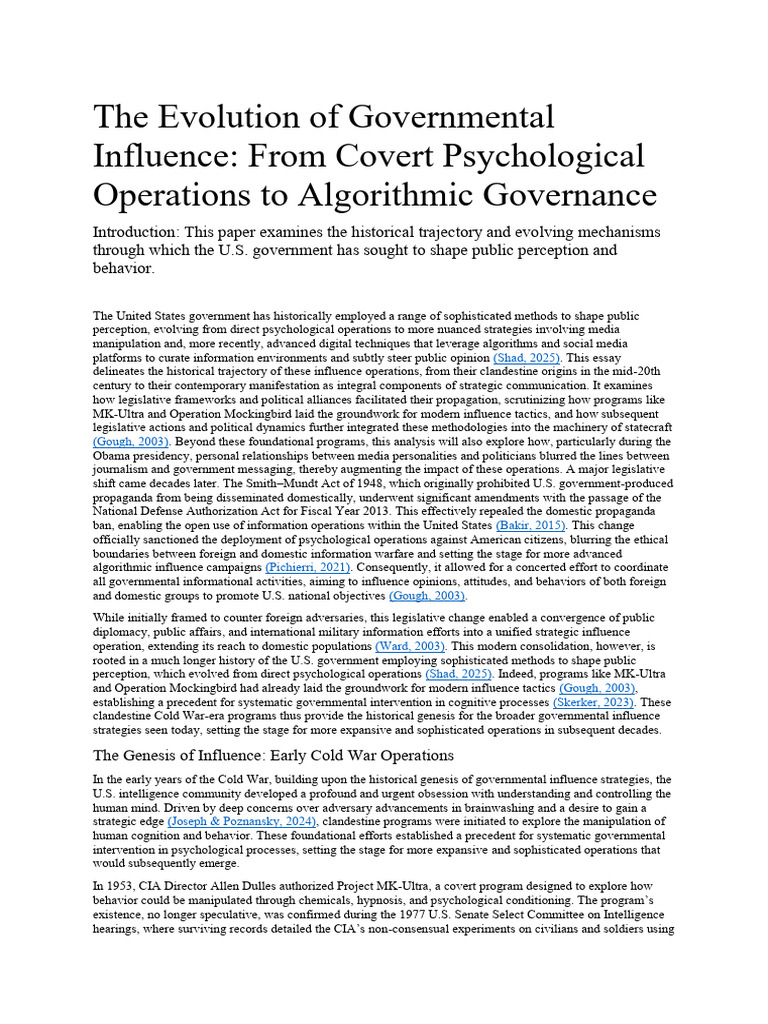 Government Influence: From Covert Ops to Algorithms | PDF