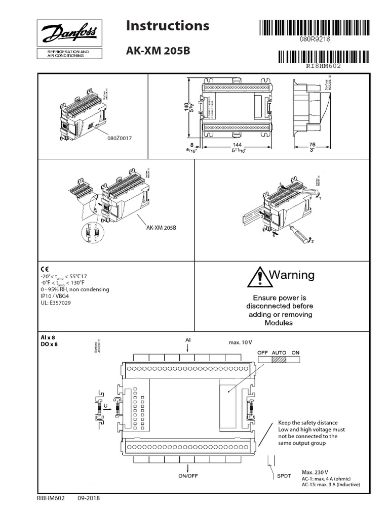 Danfoss AK-XM 205B Instructions | PDF