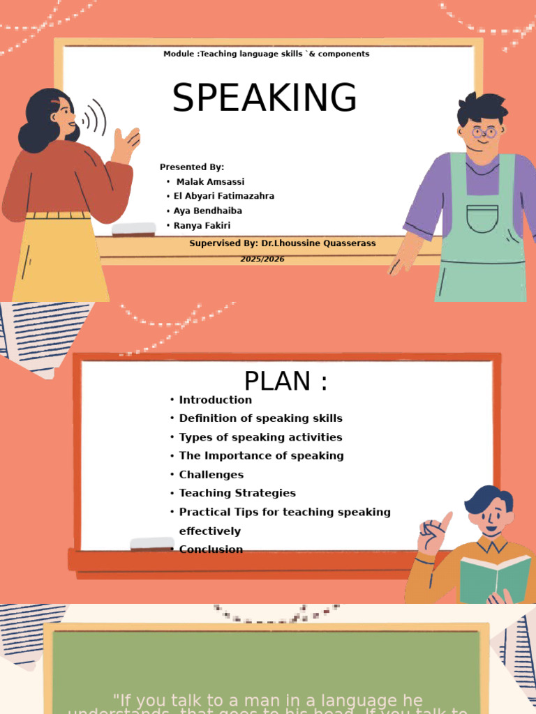 Speaking (1) | PDF | Fluency | Communication