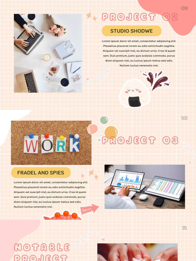 Creative Portfolio Cute Food Sticker Sushi Pastel Soft Kawaii Cartoon Snack Profile Project ...