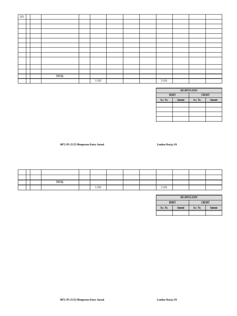 1. Entry Journal | PDF | Debits And Credits | Accounting