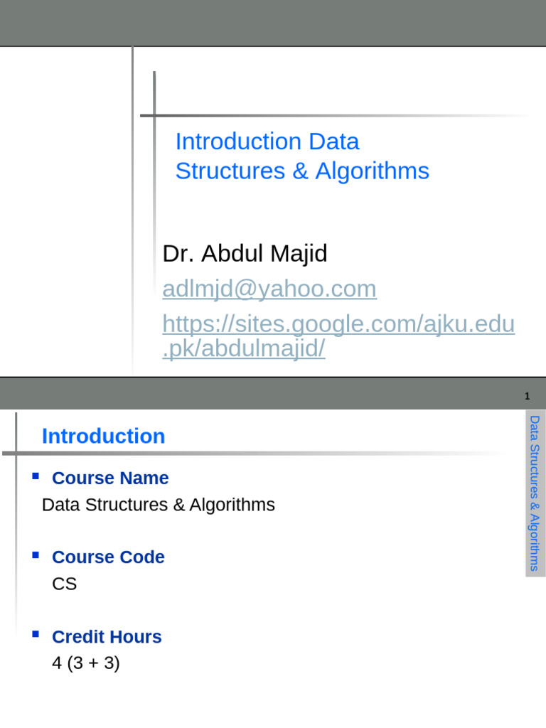 1. Introduction to Data Structures & Algorithms | PDF | Data Structure | Algorithms