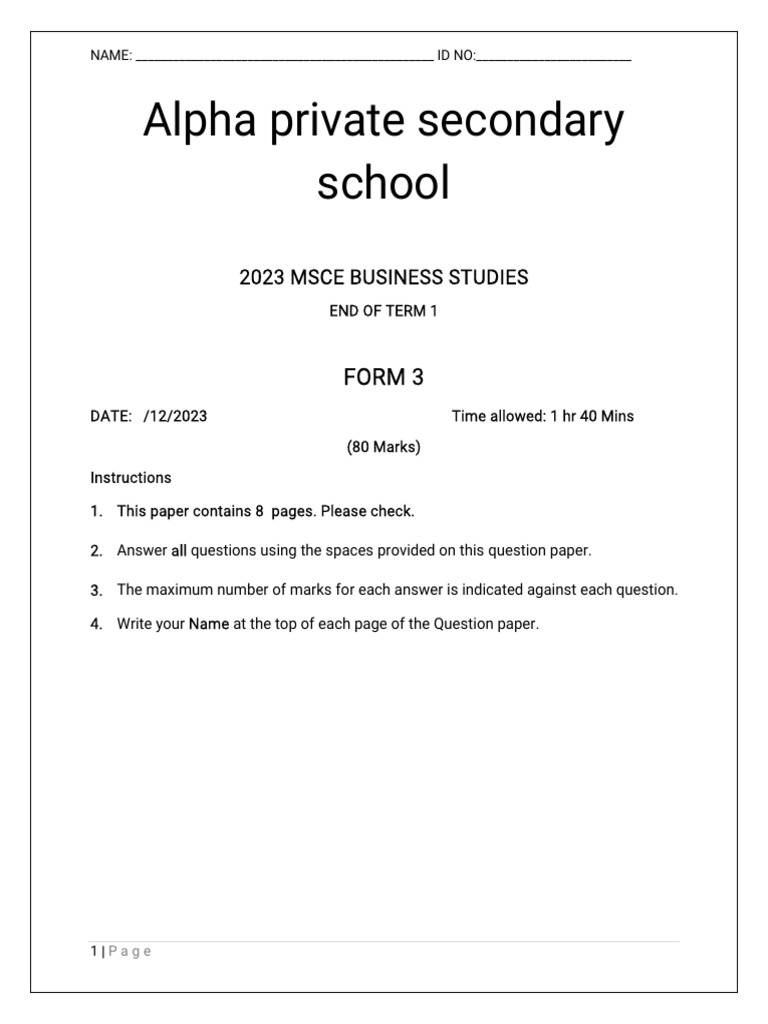 Business Studies 3 | PDF