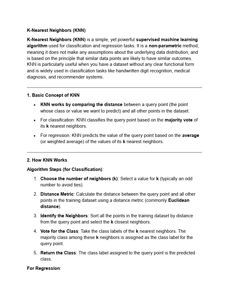 KNN Algorithm | PDF | Statistical Classification | Algorithms
