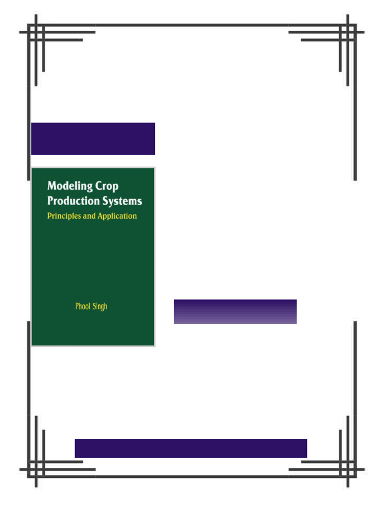 Modeling Crop Production Systems Principles and Application 1st Edition ...